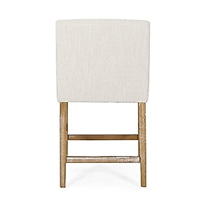 Christopher Knight Home Armga Upholstered 26 inch Counter Stool - Beige/Weathered Brown