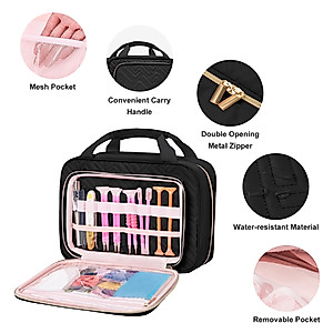 Leudes Diamond Painting Storage Containers, 60 Slots Bead Storage Box for Diamond Art Kits Accessories Organizer Case (Only Bottles and Bag) (Black-1(60 Jars))