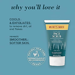 Burt’s Bees Cooling Face Scrub with Aloe & Hemp, For Men, 4 Ounces