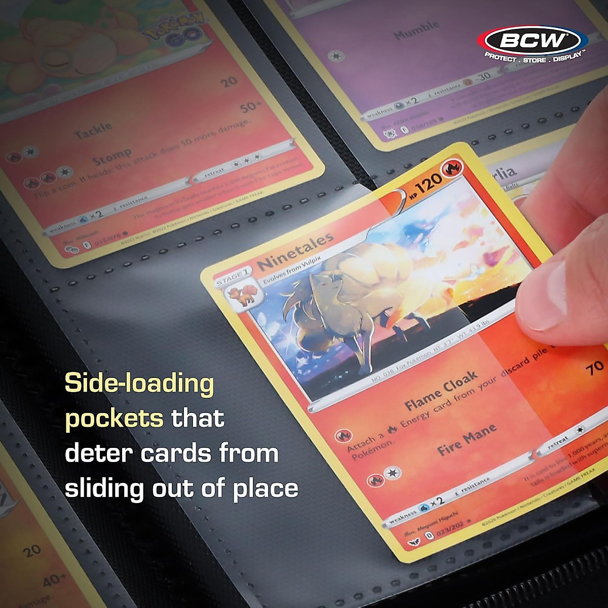 BCW Z-Folio LX Zipper Portfolio - Premium Gray Leatherette 12-Pocket Playset Album - Secure Zipper - 480 Card Capacity - Card Collector's Dream - Card Organizer - Trading Card Storage