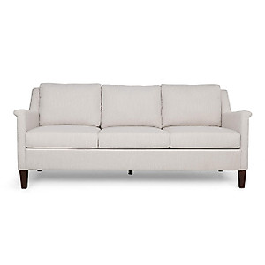 Christopher Knight Home Dupont Contemporary 3 Seater Fabric Sofa, Beige and Espresso