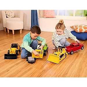 Driven by Battat – Midrange 1:16 Scale – Bulldozer Toy – Construction Truck Toy with Realistic Engine Sound & Multiple Moving Parts – Car Toy Gift for Boys & Girls Age 3+