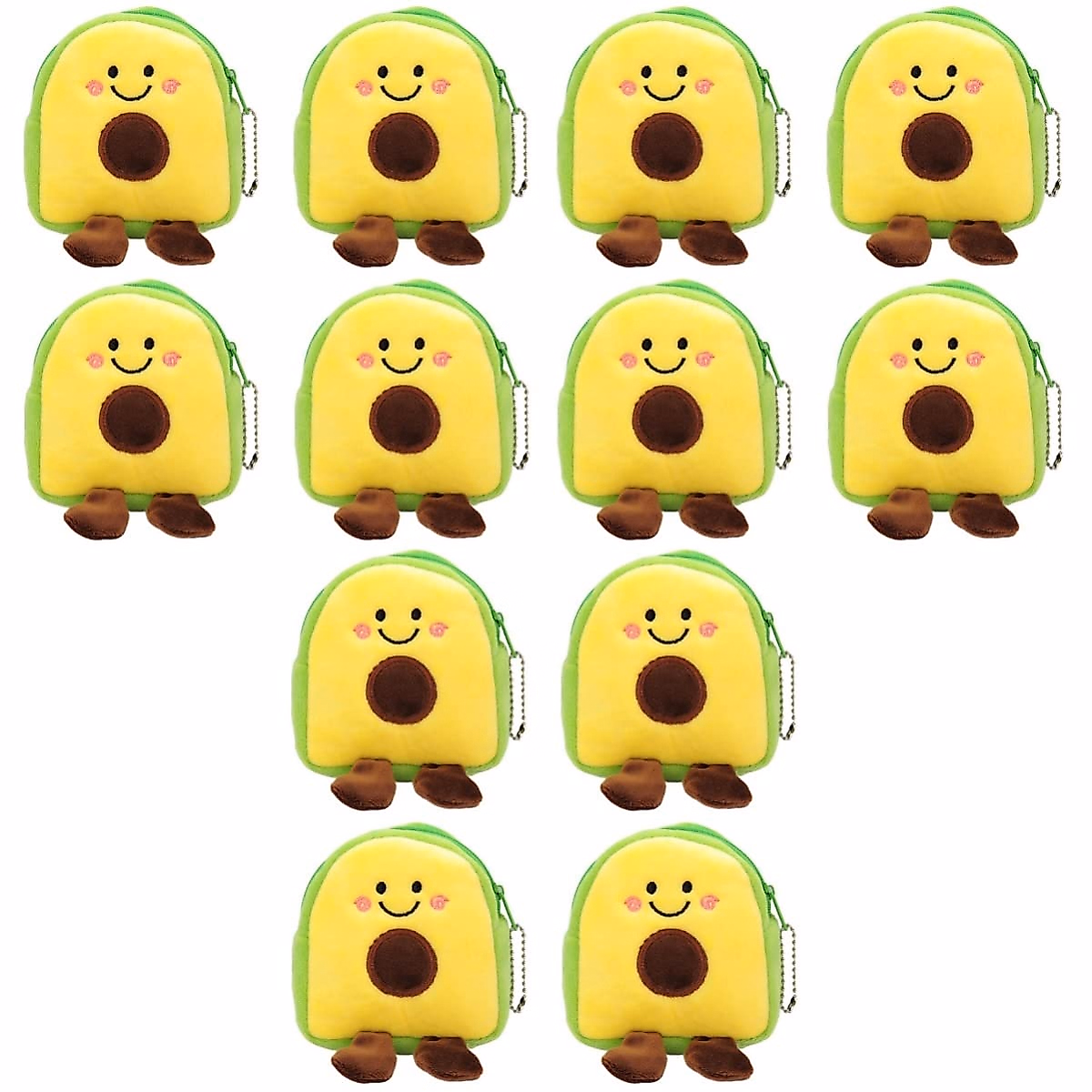 12 Pcs Avocado Pendant Small Wallet Coin Pouch Avocado Shaped Coin Purse Plush Purse Coin Bag Mini Wallet Avocado Shaped Purse Change Purse Girls Change Bag