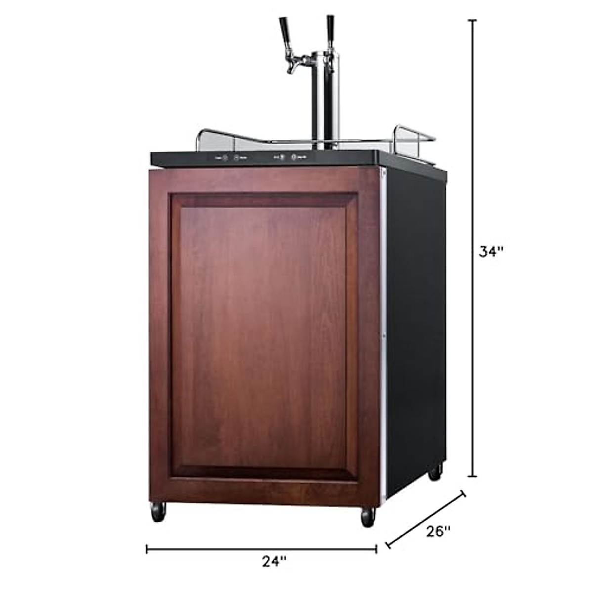 Summit SBC635MBIIFTWIN Built-in Commercial Beer Dispenser, Auto Defrost with Digital Thermostat, Dual Tap System, Panel-ready Door, and Black Cabinet