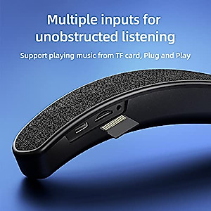 VANPEUSO-905 Neckband Bluetooth Speaker, Bluetooth 5.0 Built-in mic, Portable Wireless Wearable Speaker, True 3D Stereo Surround Sound, Ideal for Home&Outdoors(Black)