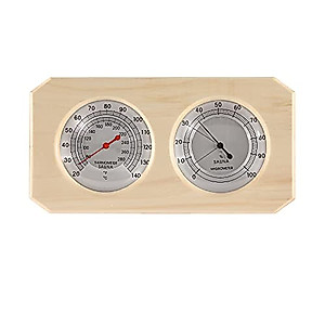 Dyna-Living 2 in 1 Sauna Wooden Sauna Hygrothermograph Indoor Fahrenheit Thermometer and Hygrometer for Hotel or Sauna Room
