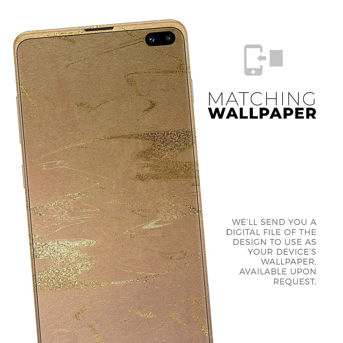 DesignSkinz Molten Gold Digital Foil Swirl V8 Protective Vinyl Decal Wrap Skin Cover Compatible with The Samsung Galaxy S20 (Screen Trim & Back Glass Skin)