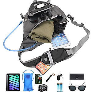 Lecxci Outdoor Spacious Crossbody Sling Bag Shoulder Chest Side Pack for Man/Women (Black)