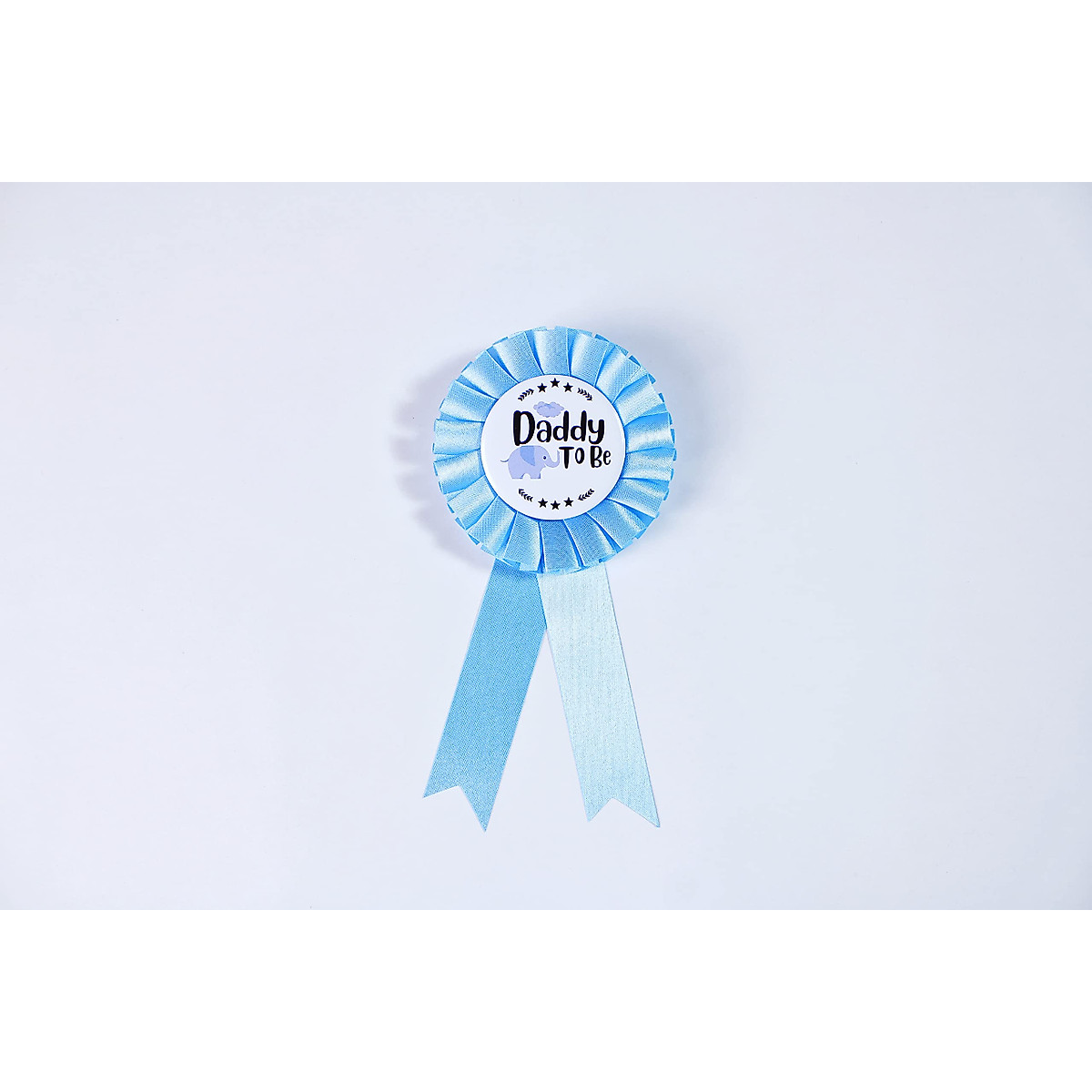 HAPPYLAND Baby Boy Shower Decorations Baby Blue Elephant Tinplate Badge Mommy to Be and Daddy to Be Baby Shower