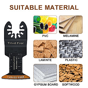 Trivd Frol 50Pcs Curved-Edge Oscillating Tool Blades Professional Universal Oscillating Saw Blades Wood Multitool Blades Compatible with Dewalt, Milwaukee, Makita, Ryobi, Rockwell, Bosch