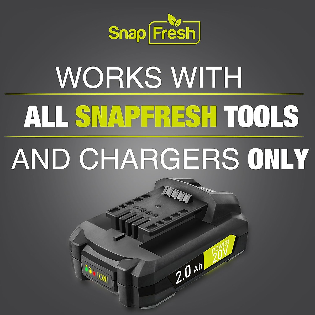 SnapFresh 20V 4.0Ah Li-ion Battery, (Not Compatible with Other Brands), Lithium-Ion Battery Support Fast Charging(BBT-DC40A)
