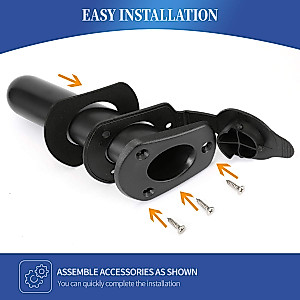 Anndason 2 Pcs Kayak Deck Plastic Flush Mount Fishing Boat Rod Holders and Cap Cover, Fishing Tackle Accessory Tool