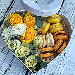 BBJ WRAPS Heart Shaped Boxes for Flowers Packaging with Transparent Window Lids Luxury Gift Box for Floral Arrangement, Set of 3(S/M/L) (Black)