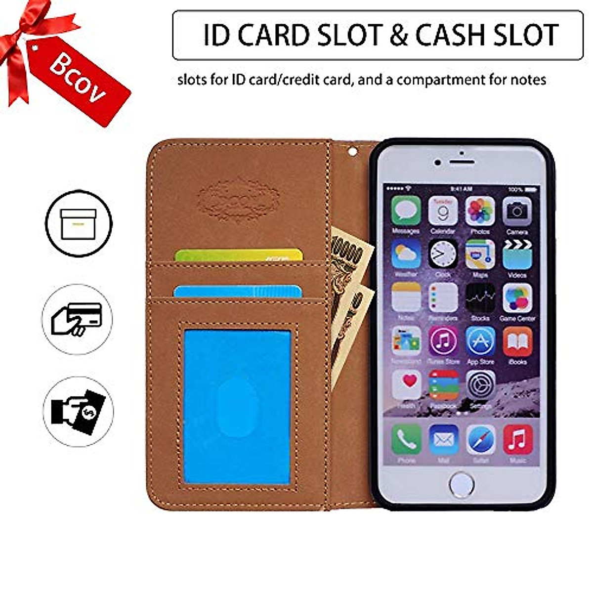 Bcov Motorola Moto G Pure Case, Moto G Power 2022 Case, Plum Blossom Flower Leather Flip Phone Case Wallet Cover with Card Slot Holder Kickstand for Motorola Moto G Pure 2021/Moto G Power 2022