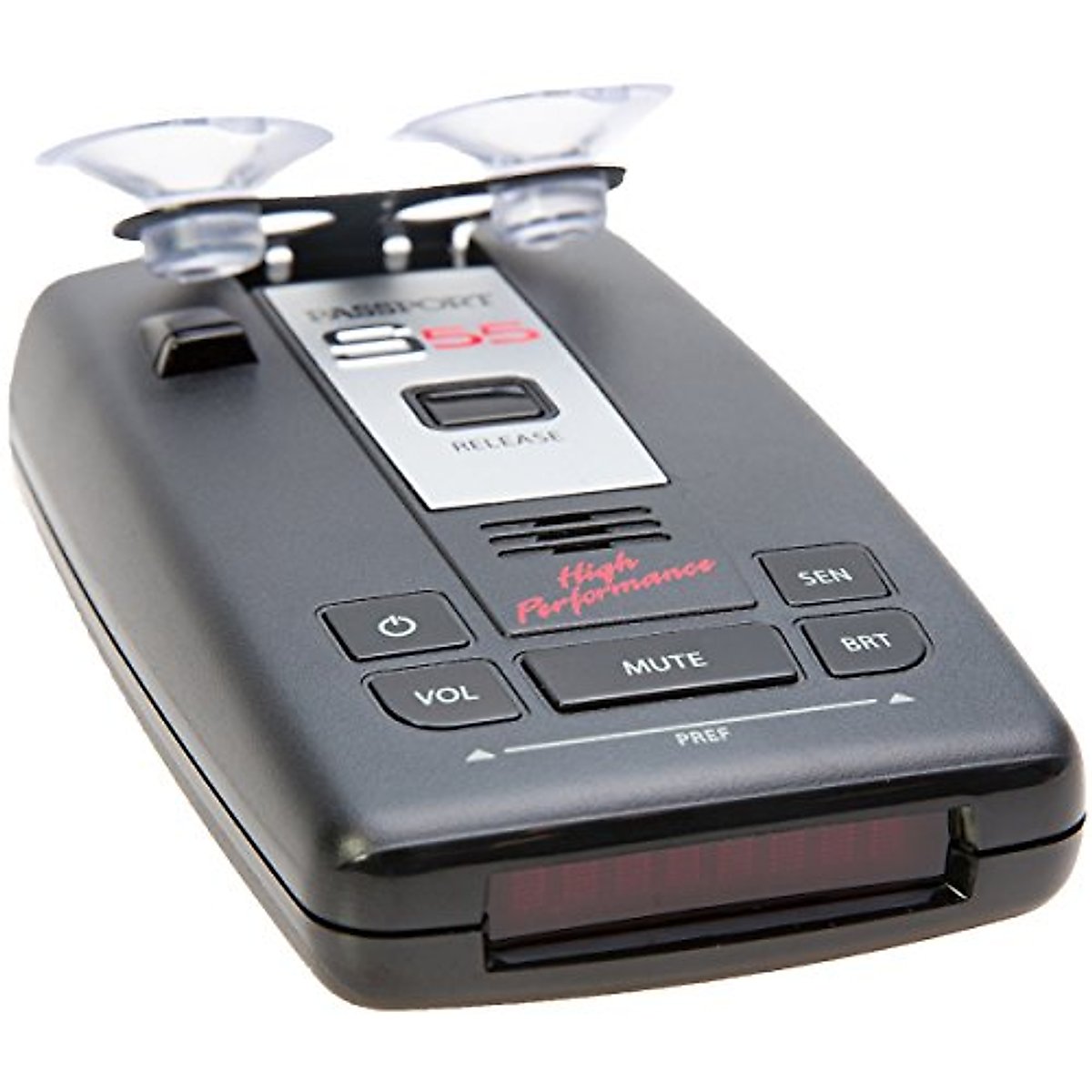 Escort Passport S55 Radar Detector – Extended Long Range, Escort Live App, AutoMute, AutoSensitivity, Audible Alerts, Adjustable LED Display, Signal Strength Meter, Black