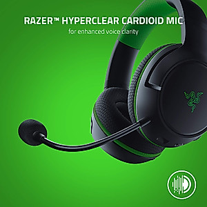 Razer Kaira Wireless Gaming Headset for Xbox Series X|S, Xbox One: Triforce Titanium 50mm Drivers - Cardioid Mic - Breathable Memory Foam Ear Cushions - EQ Pairing Button - Windows Sonic - Black