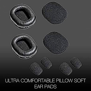 Ear Pad Cushion Kit for Blue Parrott B350-XT Bluetooth Headset, 2 Leather Cushions, 2 Foam Earpads, 4 Microphone Windscreens by Global Teck