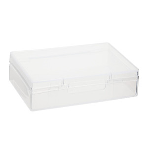 Okuna Outpost 6 Pack Small Clear Plastic Storage Boxes with Lids for School Crafts, TGC Trading Cards Game Travel Cases, 3.7 x 2.5 in