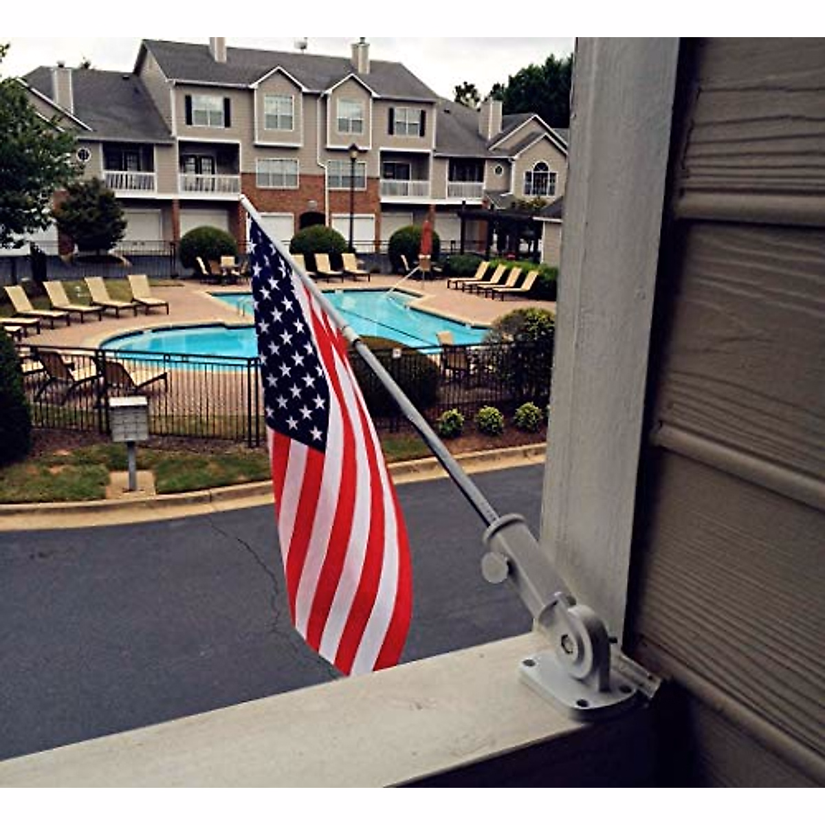 MTB 1 Inch Aluminum Wall Mount Flag Pole Bracket Display Flag in Multi- Position Premium Quality Flag Pole Holder Flag Pole Base Flag Stand Flag Bracket, Pack of 1