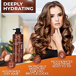 Moroccan Argan Oil Conditioner - Sulfate Free, Anti Frizz Hydrating Thickening Care for Women and Men - Deep Moisturizing Treatment for Color Treated, Curly, Frizzy, Damaged and Dry Hair