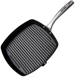 SKOTTSBERG Traditional Cast Iron Grill Pan, Pre-Seasoned (9.5" x 9.5") – Natural Non-Stick Layer, Suitable For All Heatsources