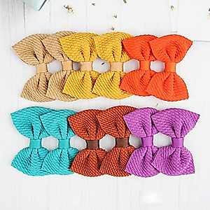 JOYOYO 60Pcs Baby Girls Kids Toddlers 2.75 Inch Twill Waffle Fabric Hair Bows Alligator Clips for Pigtails Hair Accessories and Bangs