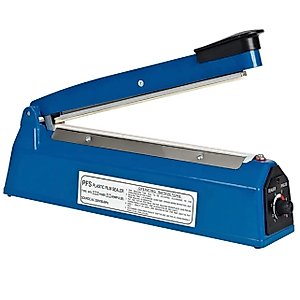 JIMBOH Impulse Sealer 8 Inch Manual Mini Bag Sealer Heavy Duty Heat Sealer Machine with Extra Replace Element Grip Manual Plastic Bags Sealer for Sealing Foods, PE & PP Bags