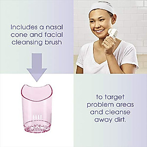 True Glow by Conair Gentle Mist Moisturizing Facial Steamer with Cleansing Brush