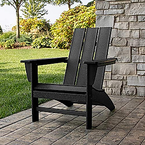 POLYWOOD Modern 3-Piece Adirondack Chair Set with End Table