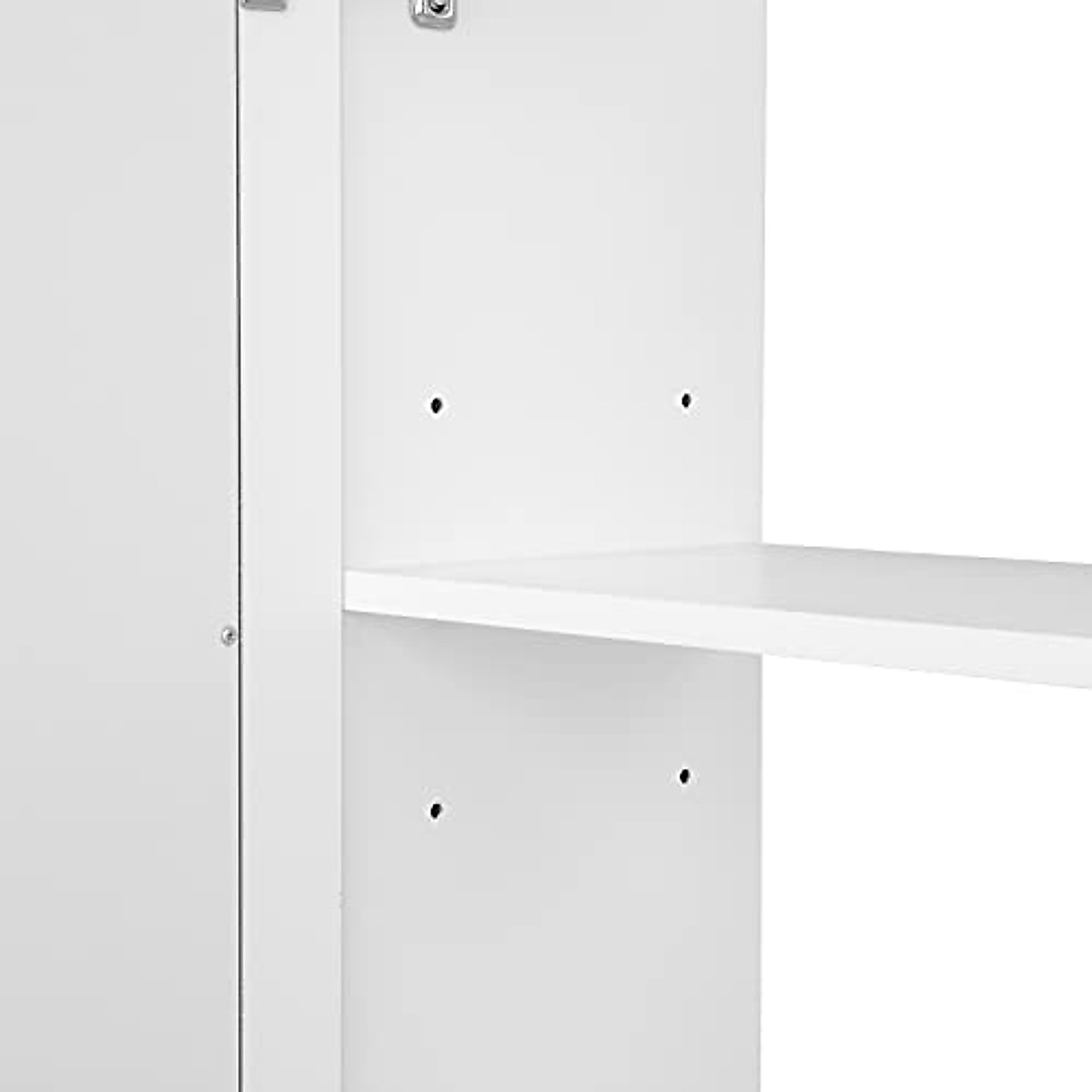 Doredo Bathroom Cabinet Wall Mounted with Mirror, Medicine Cabinets for Bathroom, Wall Cabinets for Bathroom Storage with Adjustable Shelf and 3 Open Shelves, Hanging Bathroom Cabinet, White