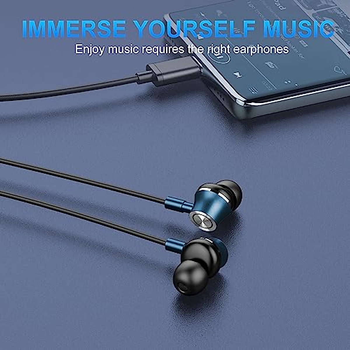 USB C Wired Earphones, HiFi Stereo Magnetic USB Type C Headphones for Laptop with Microphone, Noise Isolation Headset Compatible for iPhone 15 Pro Samsung Galaxy S23+ S22 Ultra Pixel 7 6a OnePlus