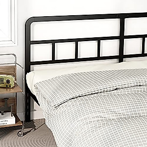 DiaOutro Metal Platform King Bed Frame with Headboard, 14 Inch No Box Spring Needed Heavy Duty Steel Slat Mattress Foundation/Easy Assembly/Noise Free/Black