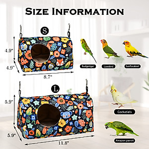 ShuRung Bird Warm Bed Parrot Sleeping Nest Bed House Bird Snuggle Hanging Hut Bird Parrot Hammock Bird Sleeping Hideaway Cave for Cockatiels Parakeet Budgies Parrot Budgies Lovebird S