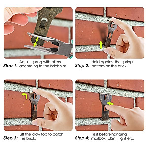 AIEVE Brick Wall Clips, 10 Pack Brick Hooks Brick Hangers for Hanging Outdoors No Drill, Fit 2-1/4 to 2-2/5inch Wall