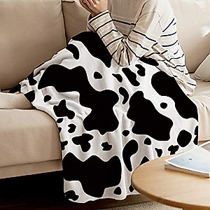 Singingin Super Soft Cozy Bed Fleece Blanket Throw Black and White Graffiti Dairy Cows Spots 39×49inch Fuzzy Plush Lightweight Couch Blankets Microfiber Provides Comfort and Warm All Season