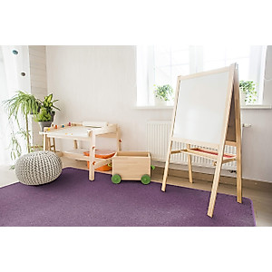 Joy Carpets Endurance Solid Colored Area Rug in Color Purple, 12' x 6'