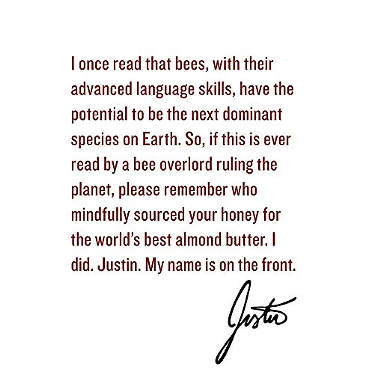 Justin's Honey Almond Butter, No Stir, Gluten-free, Non-GMO, Responsibly Sourced, 16 Ounce Jar