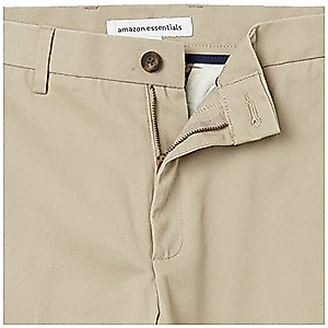 Amazon Essentials Men's Slim-Fit Wrinkle-Resistant Flat-Front Chino Pant, Khaki Brown, 34W x 32L