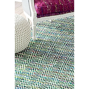 nuLOOM Rochell Handwoven Chevron Area Rug, 7 ft 6 in x 9 ft 6 in, Green
