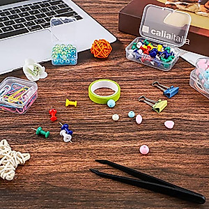 18 Pack Small Plastic Beads Storage Containers Box, Clear Bead Organizer Case with Snap-Tight Closure Hinged Lid for Storage Small Items, Beads, Crafts, Jewelry, Hardware (2.56 x 1.81 x 0.79 in)