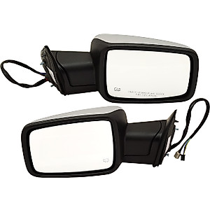 Kool Vue Driver & Passenger Side Power Heated Mirrors for Ram 1500 2500 2014-2018 Power Fold With Signal Light & Puddle Lamp Chrome