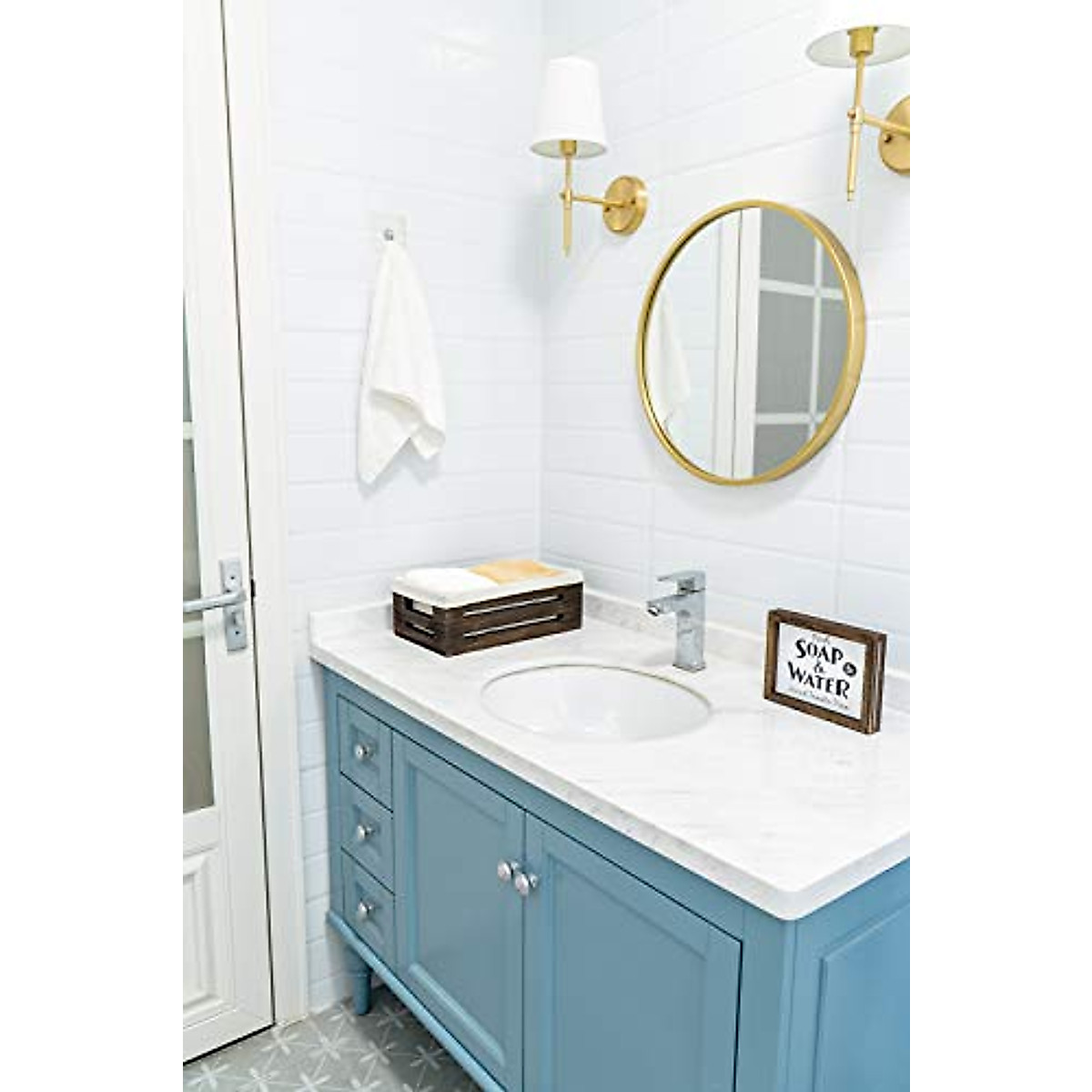 Dahey Toilet Tank Paper Basket Bathroom Organizer Countertop Container Cabinet Decorative Closet Wooden Storage Bin Decor Box with Handles and Washable Liner for Bedroom Livingroom Laundry, 2 Pack