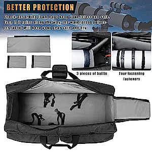 TORIBIO Telescope Case Bag, 35" Padded Storage Bag and Telescope Carrying Case for Telescope, Telescope Travel Bag with Pockets & Buckled Straps to Easily Secure Optical Tube & Tripod