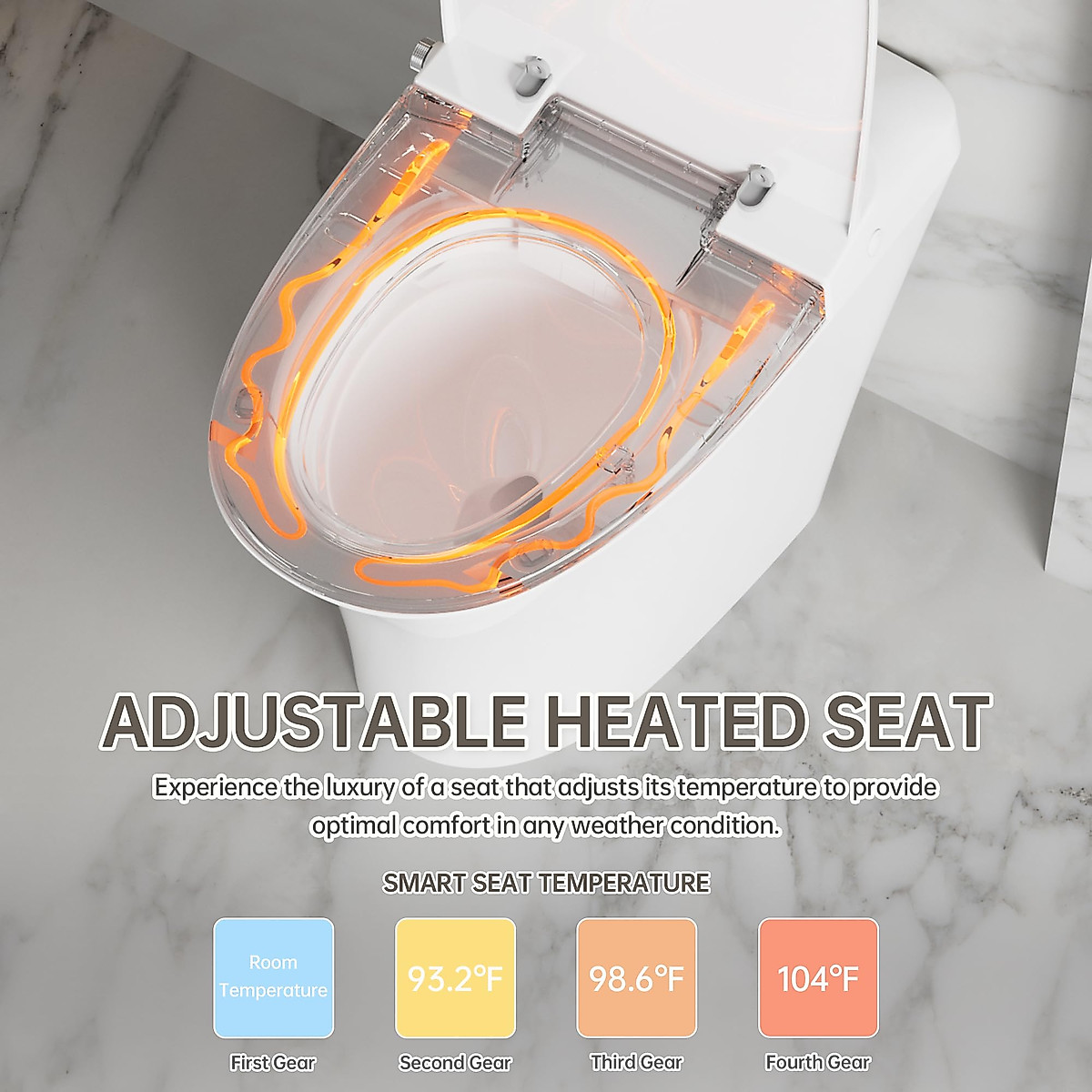 SUPERFLO Smart Toilet with Bidet Built in | One Piece Smart Toilet Bidet with Heated Seat & Night Light,Smart Toilets for Bathrooms(Warm Air Dryer, Auto Flush, Auto Open/Close Cover)