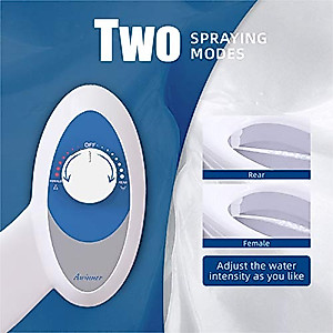 Awinner Bidet Toilet Seat Attachment，Non-Electric Ultra-Thin Fresh Water Sprayer Bidet with Self Cleaning Dual Nozzle，Adjustable Water Pressure Bidet Attachment for front and rear wash