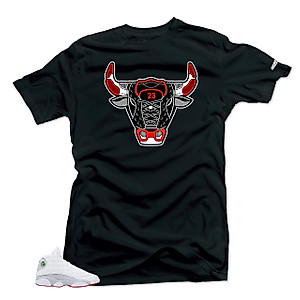 Shirt to Match Jordan 13 Wolf Grey Match Sneaker Tee - Shirt to Match Jordan 13 Wolf Grey Bull 13 Black | Small