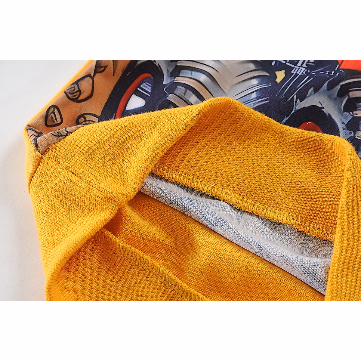 Little Hand Monster Truck Boys Shirt Long Sleeve Hoodie Tops Cotton Children Car Clothes for Size 7 8 Kids