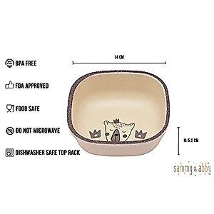 Kids 5 piece Dinnerware Set - Bamboo Toddler Dinner Set - Dishwasher Safe - The Perfect Childrens Dining Set With A Bowl, Plate, Cup And Utensils- Divided Plate Which Is Great For Fussy Eaters