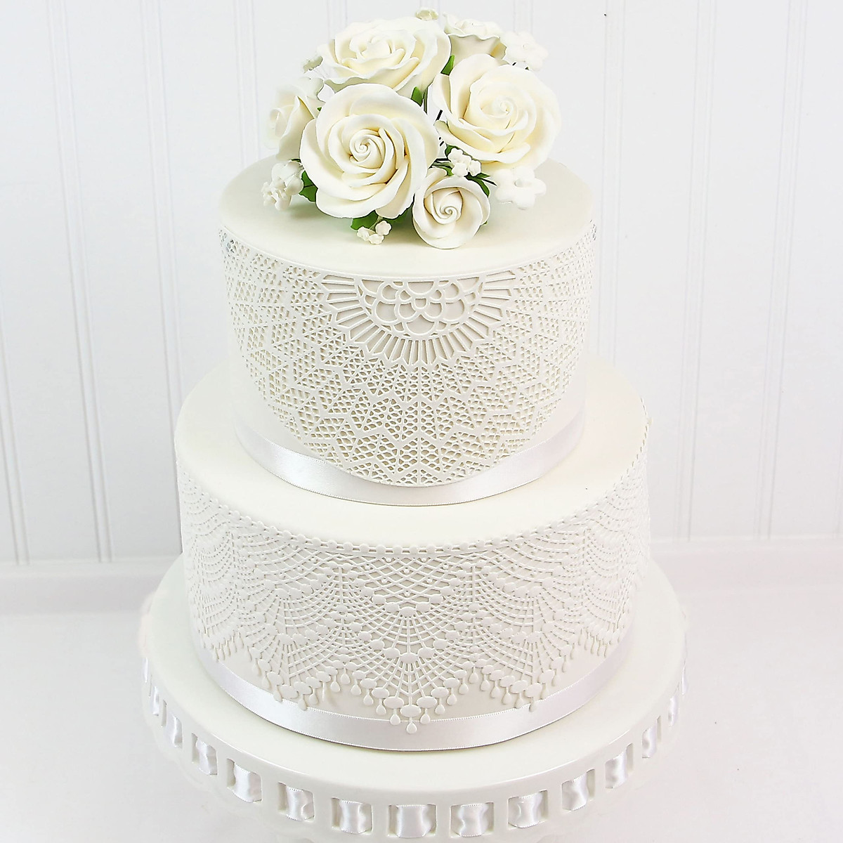 Global Sugar Art Garden Rose Sugar Cake Flowers Topper Bouquet White, 1 Count by Chef Alan Tetreault