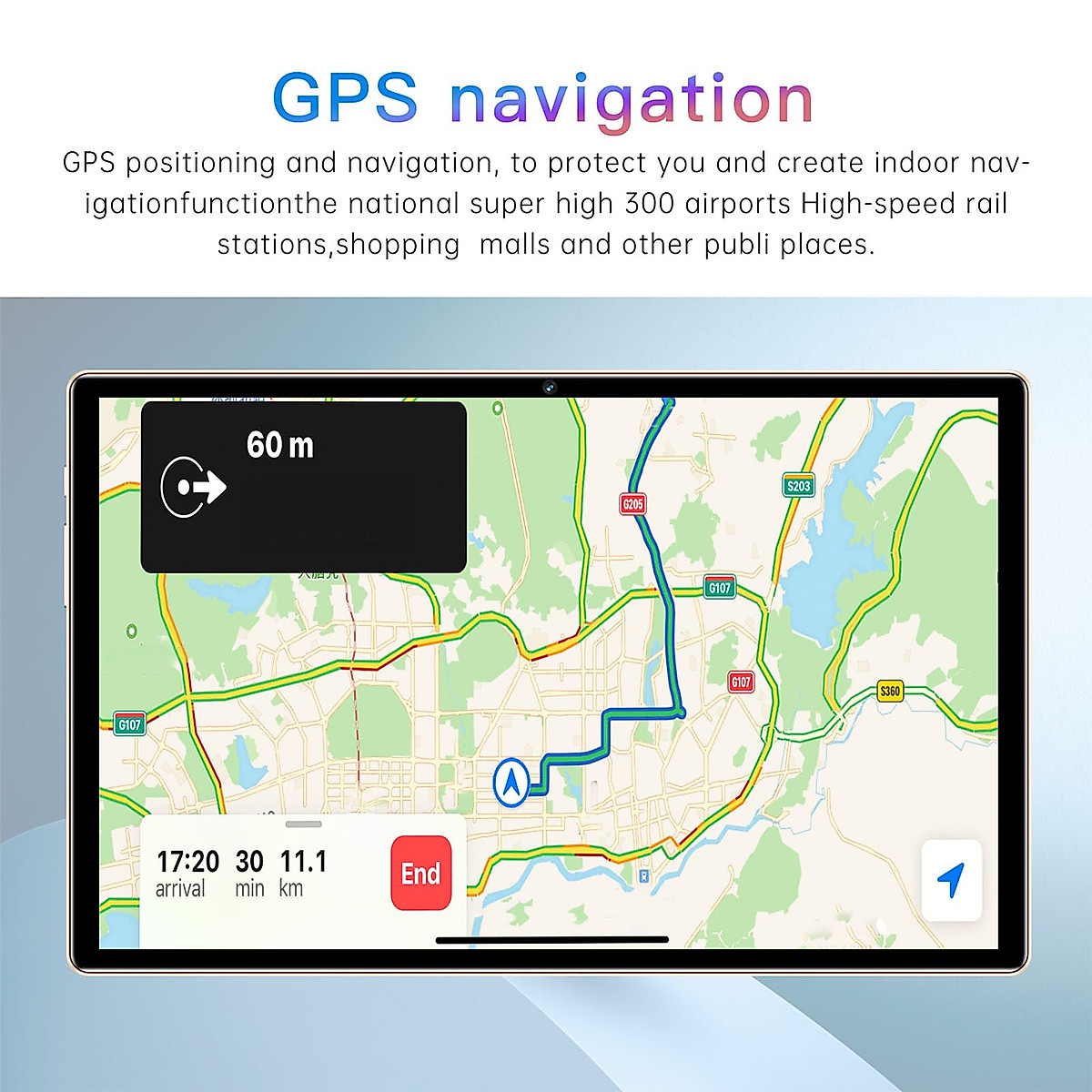 10.1Inch Tablet, 1960x1080 HD Screen 8GB RAM 256GB ROM Front 8MP Rear 16MP Camera Supports 5G Net WiFi BT GPS, PC Tablet for Android 12.0 (US Plug)
